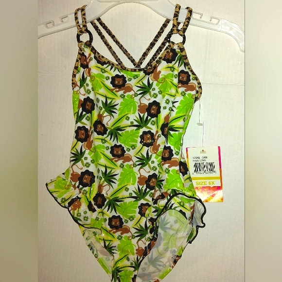 Hula Star | Swim | Nwtbeautiful Sparkling Girls Ruffle Bottom Lion ...